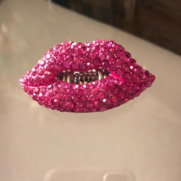 Jewelry | Hot Pink Adjustable Lips Ring | Poshmark